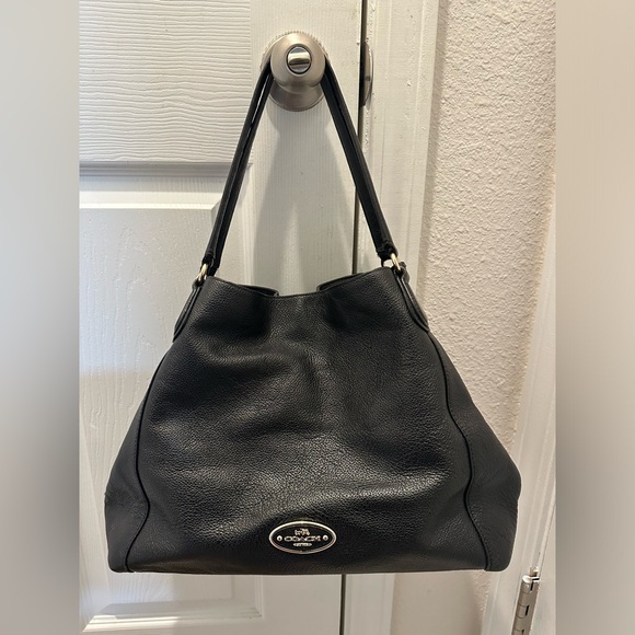 Coach | Bags | Coach 3 Compartment Black Leather Hobo Bag | Poshmark